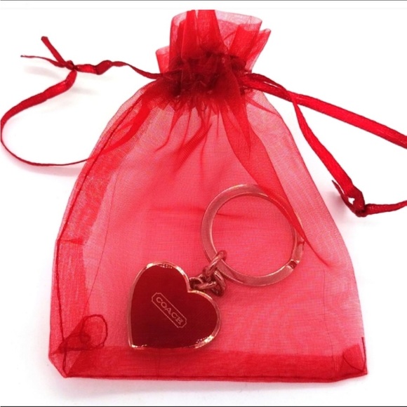 Accessories | Coach Vintage Signature Red Heart Locket Keychain Purse ...
